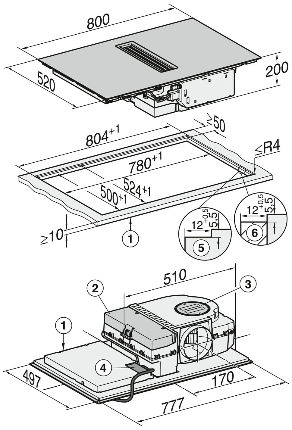 Miele platetopp med integrert ventilator KMDA 7272 FL-U - Elkjøp | Elkjøp