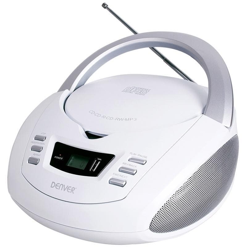 Denver CD Boombox med FM/USB hvit - Elkjøp