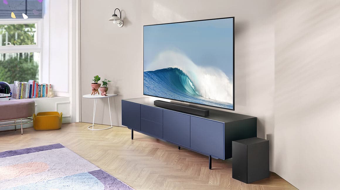 Samsung 2.1 kanals HW-C460 soundbar (svart) - Elgiganten