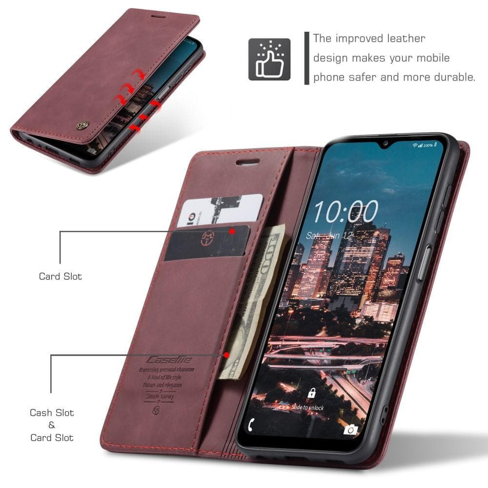 CASEME Lommebok-deksel Samsung Galaxy A34 - Burgund - Elkjøp