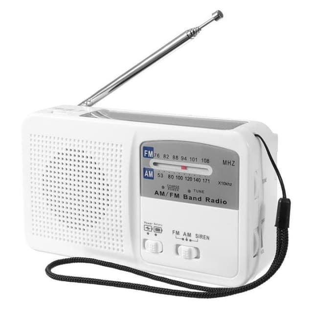 Multifunktionell Vevradio med LED-lampa - FM-radio, USB, Solcell ...