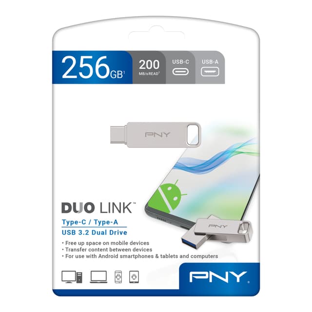 PNY 256GB DUO LINK USB 3.2 Type-C Dual Flash Drive - Elkjøp | Elkjøp