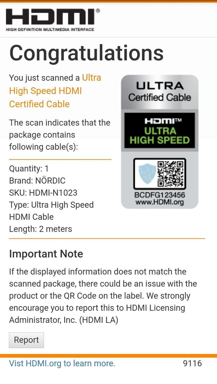 NÖRDIC CERTIFIED CABLES 2m Ultra High Speed HDMI 2.1 8K 60Hz 4K 120Hz ...