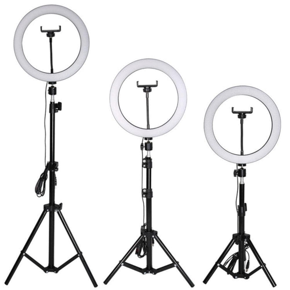 LED RING LIGHT 30CM Diameter med mobilholder med stativ og gulvstandid ...