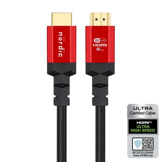 NÖRDIC CERTIFIED CABLE 50cm Ultra High Speed HDMI 8K 60Hz 4K 120Hz ...