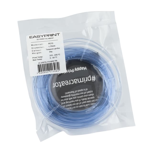 EasyPrint PETG Sample-1.75mm-50g-Transparent Blue - Elkjøp | Elkjøp