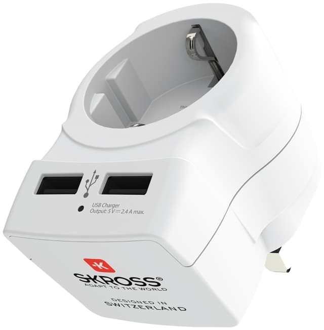 SKross Europa til UK USB reiseadapter 322912 - Elkjøp