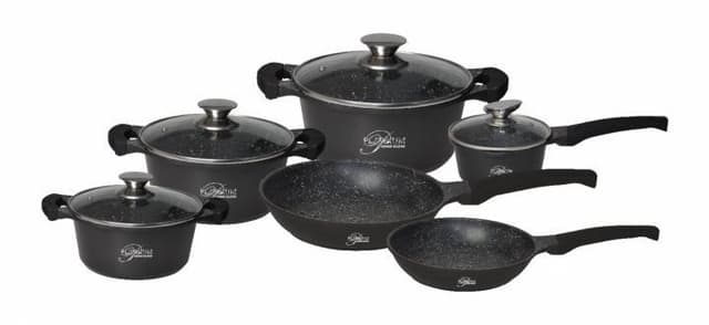 Platinum Cookware Collection Köksset i 10 delar, Svart - Elgiganten