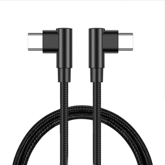 NÖRDIC Vinklet USB-C til vinklet USB-C-kabel 60W for synkronisering og ...