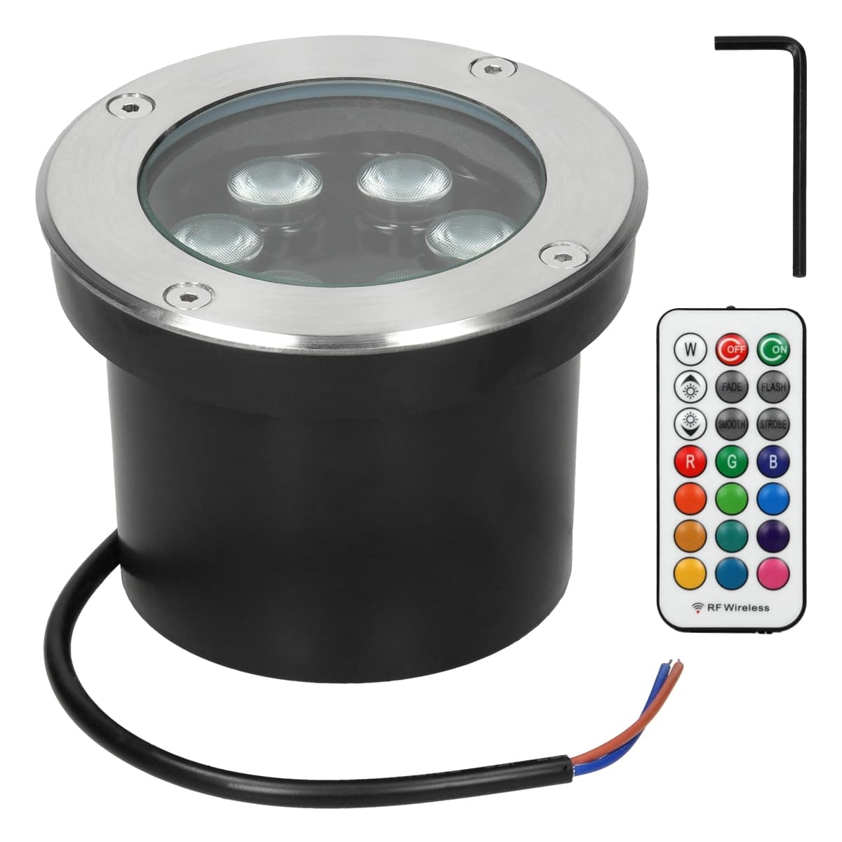 ECD Germany 2-pack LED-infällda golvlampor RGBW med fjärrkontroll - 5W - 230V - - Elgiganten ...