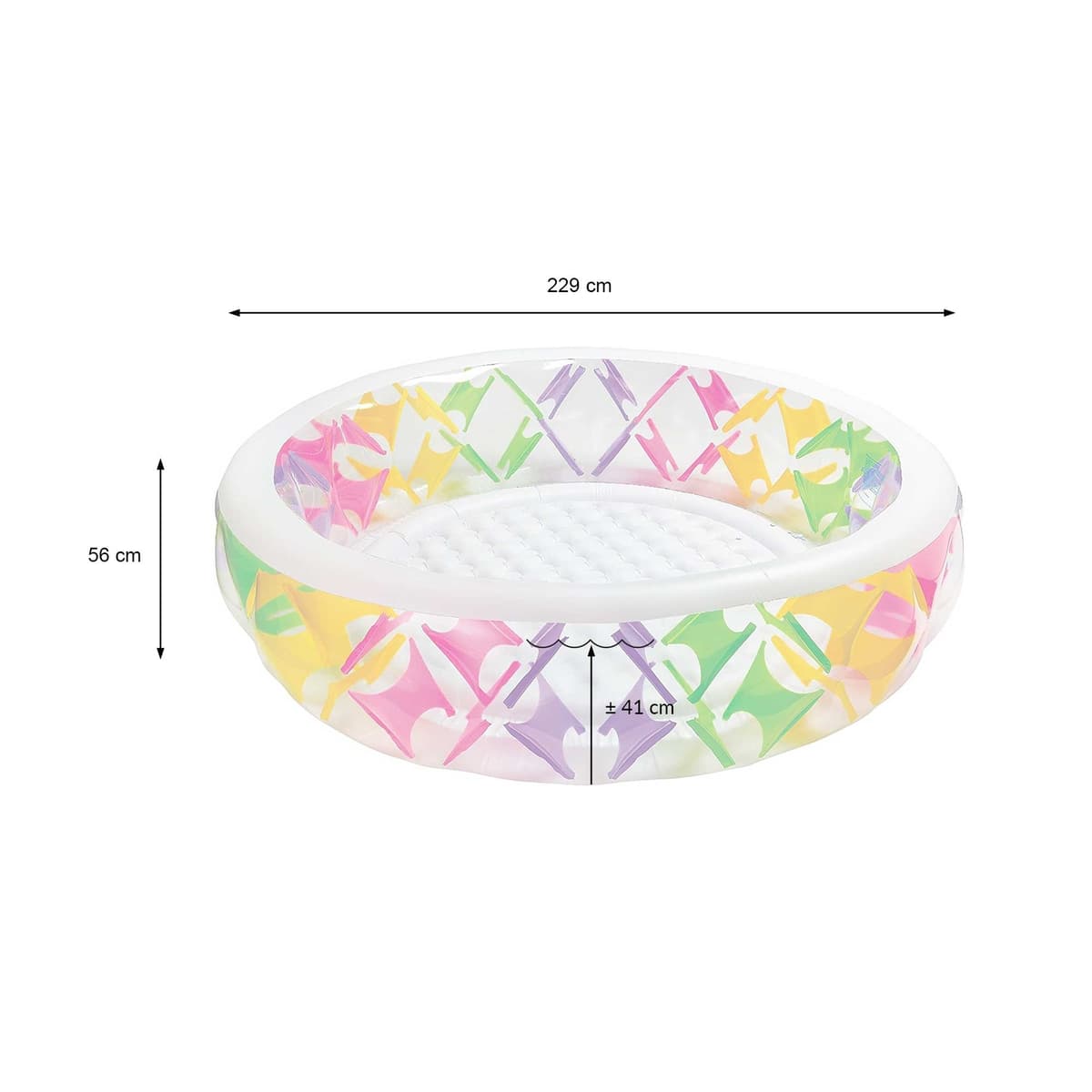 INTEX Uppblåsbar Pool Färgrik, Ø 229 x 56 cm rund, för barn, gjorda av ...