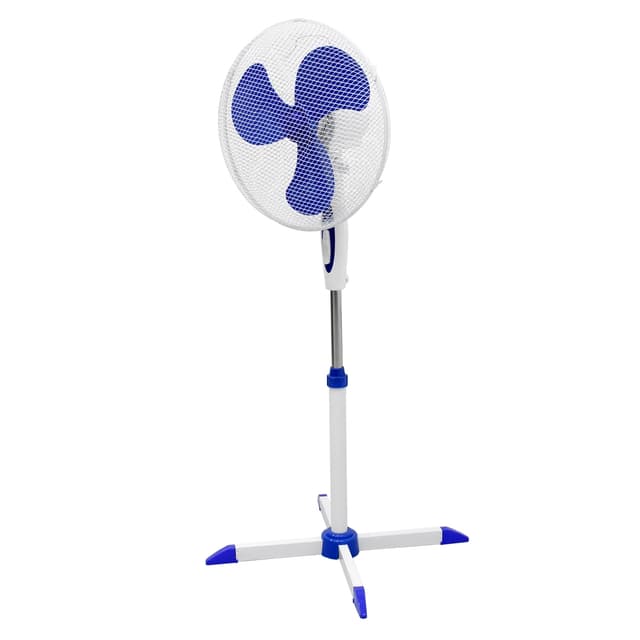 Stand Fan Gulv Ventilator Ventilator Oscillerende fan 45W Hvid Blå ...