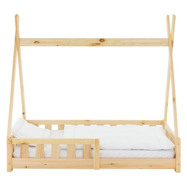 ML Design cot tipi 70 x 140cm natur med vippskydd och slatt skärm ...