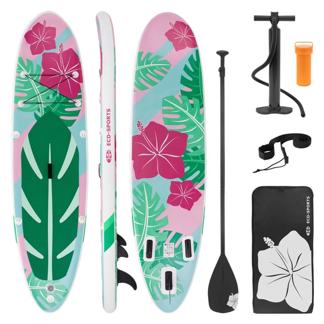 Oppustelig Stand Up Paddle Board Flowers 320x82x15 cm Mint Rose lavet ...