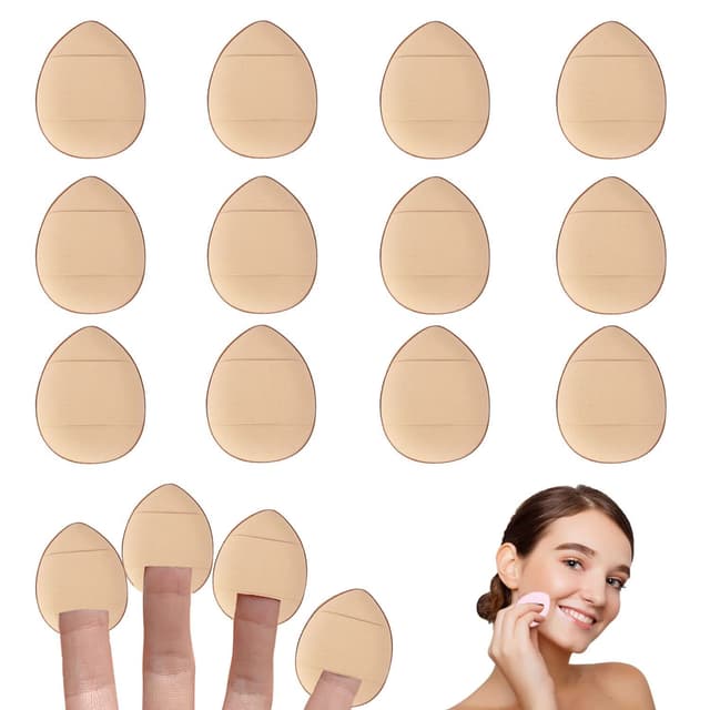 Finger puff powder puff concealer puff 12-pak Beige - Elkjøp