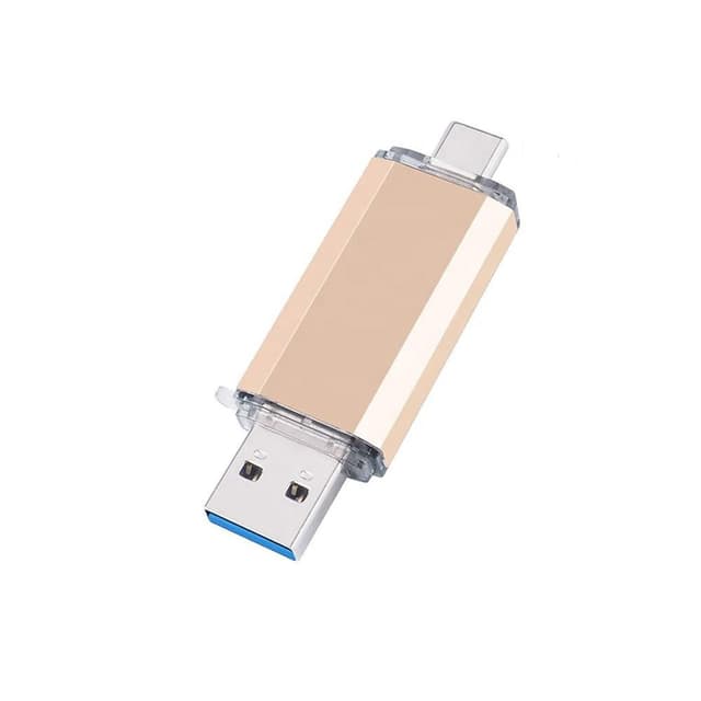 2-i-1 USB-minne med USB 3.0 och USB-C (64 GB) Guld - Elgiganten