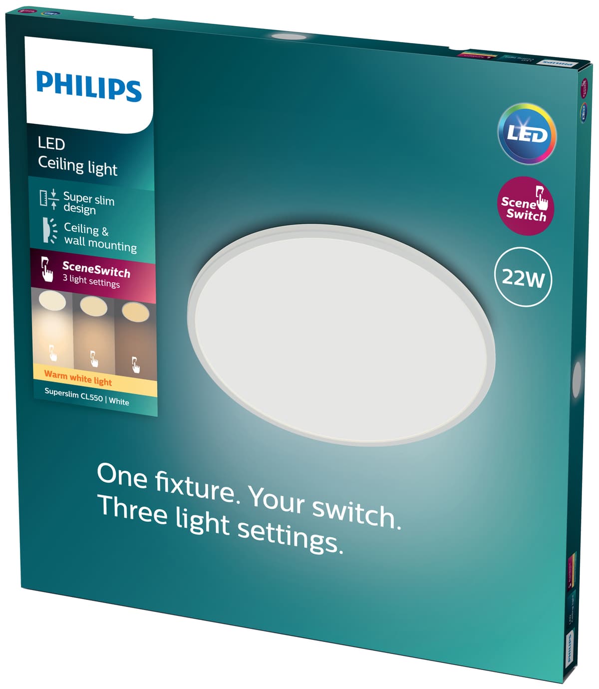 Philips Superslim taklampa 22W - Elgiganten