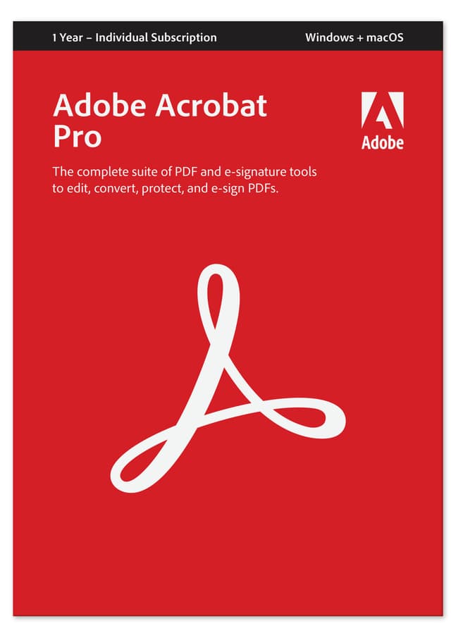 Adobe Acrobat Pro - PC Windows,Mac OSX - 1 Year subscription ...