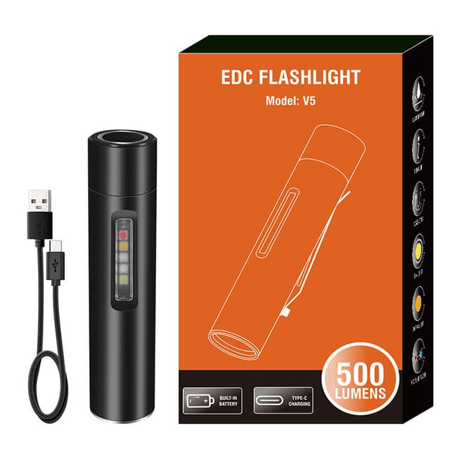 INF Mini lommelykt bærbar magnetisk IPX5 vanntett Sort - Elkjøp