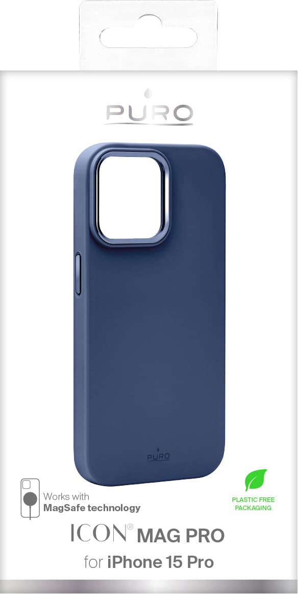 Puro Icon Mag Pro iPhone 15 Pro deksel (blå) - Elkjøp