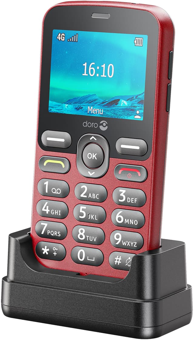 Doro 1881 mobiltelefon (röd) - Elgiganten