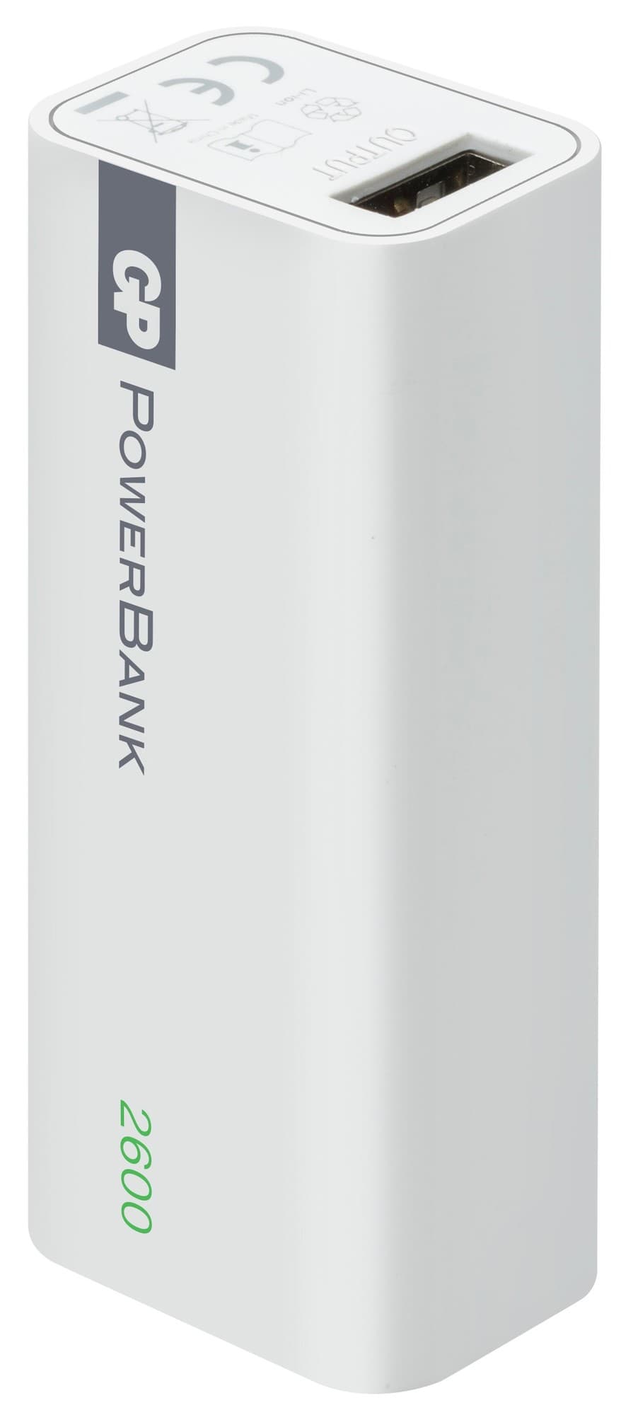 GP PowerBank Yolo 2600 mAh (hvit) - Elkjøp