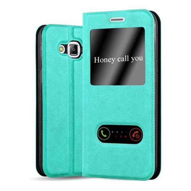 Samsung Galaxy J5 2015 lommebokdeksel cover (turkis) - Elkjøp