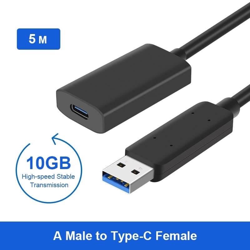 NÖRDIC aktiv 5m USB 3.2 Gen 2 SuperSpeed 10 Gbps Forlengelseskabel USB ...