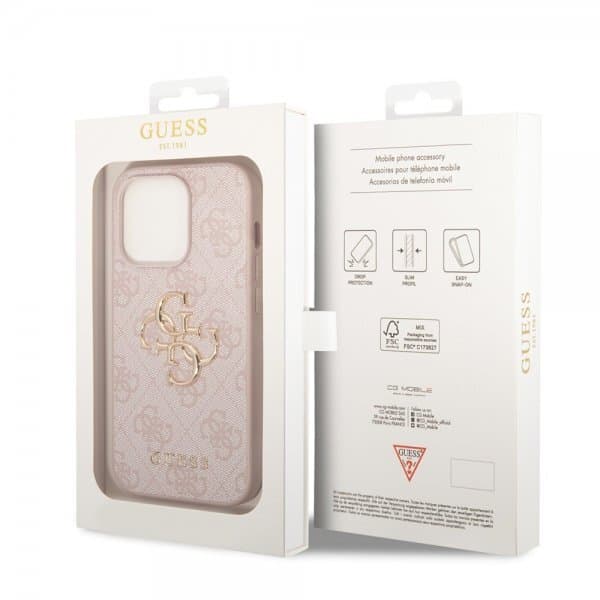 Guess iPhone 15 Pro Max Deksel 4G Logo Rosa - Elkjøp