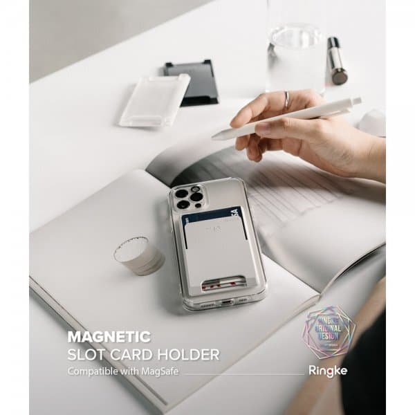 Ringke Magnetic Slot Card Holder MagSafe Light Gray - Elkjøp