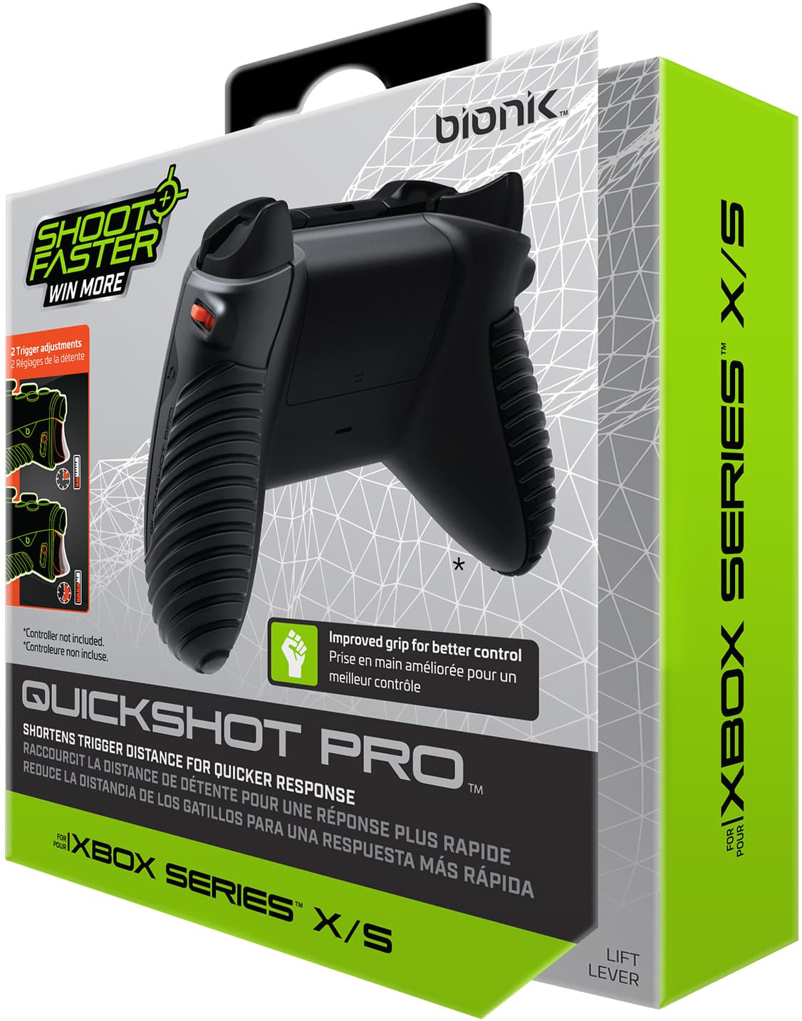 Bionik Quickshot Pro Xbox Series X/S kontrollergrep (sort) - Elkjøp