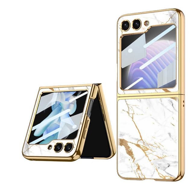 Marble Glass Case Samsung Galaxy Z Flip 5 - Statuario - Elgiganten