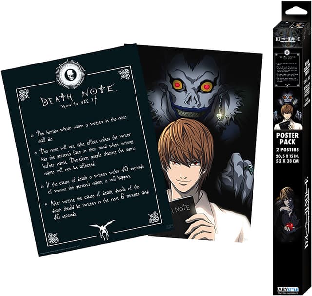 GB eye Death Note Light og Death Note plakaktsæt med to plakater ...