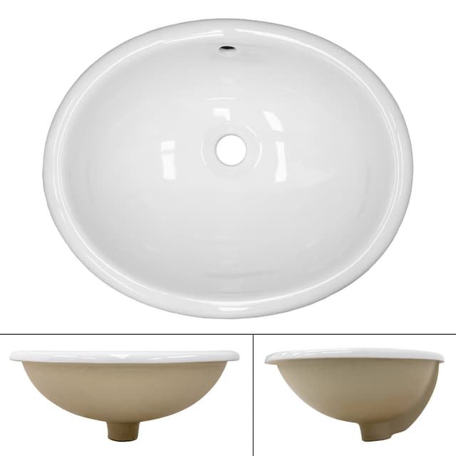 ML-Design keramisk vask hvid blank 49x19,5x40,5cm oval | Elgiganten