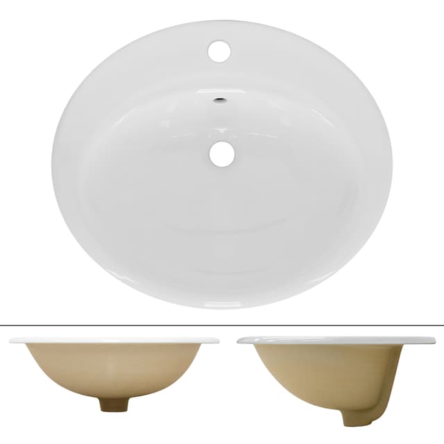 ML-Design keramisk vask hvid blank 57x19,5x48,5cm oval | Elgiganten