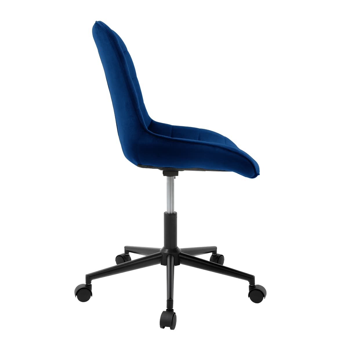 Kontorsstol med hjul blå, klädsel i sammet och metallram ML-design ...