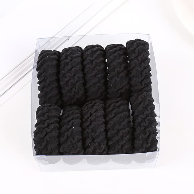 Elastiske hårbånd Scrunchy Hair Binder Tau 10-deler Sort - Elkjøp