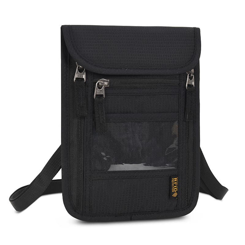 Cross-body Passport Bag Multifunksjonell RFID-beskyttelse Sort - Elkjøp