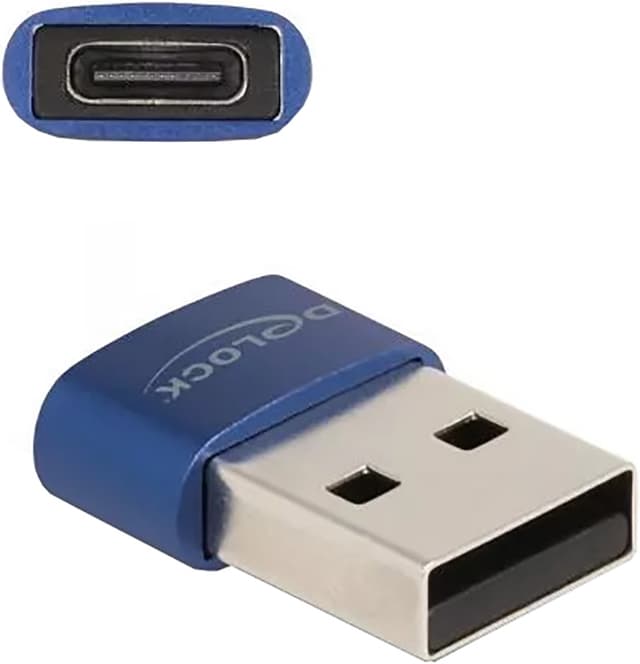 DeLock USB-C til USB-A adapter (blå) - Elkjøp