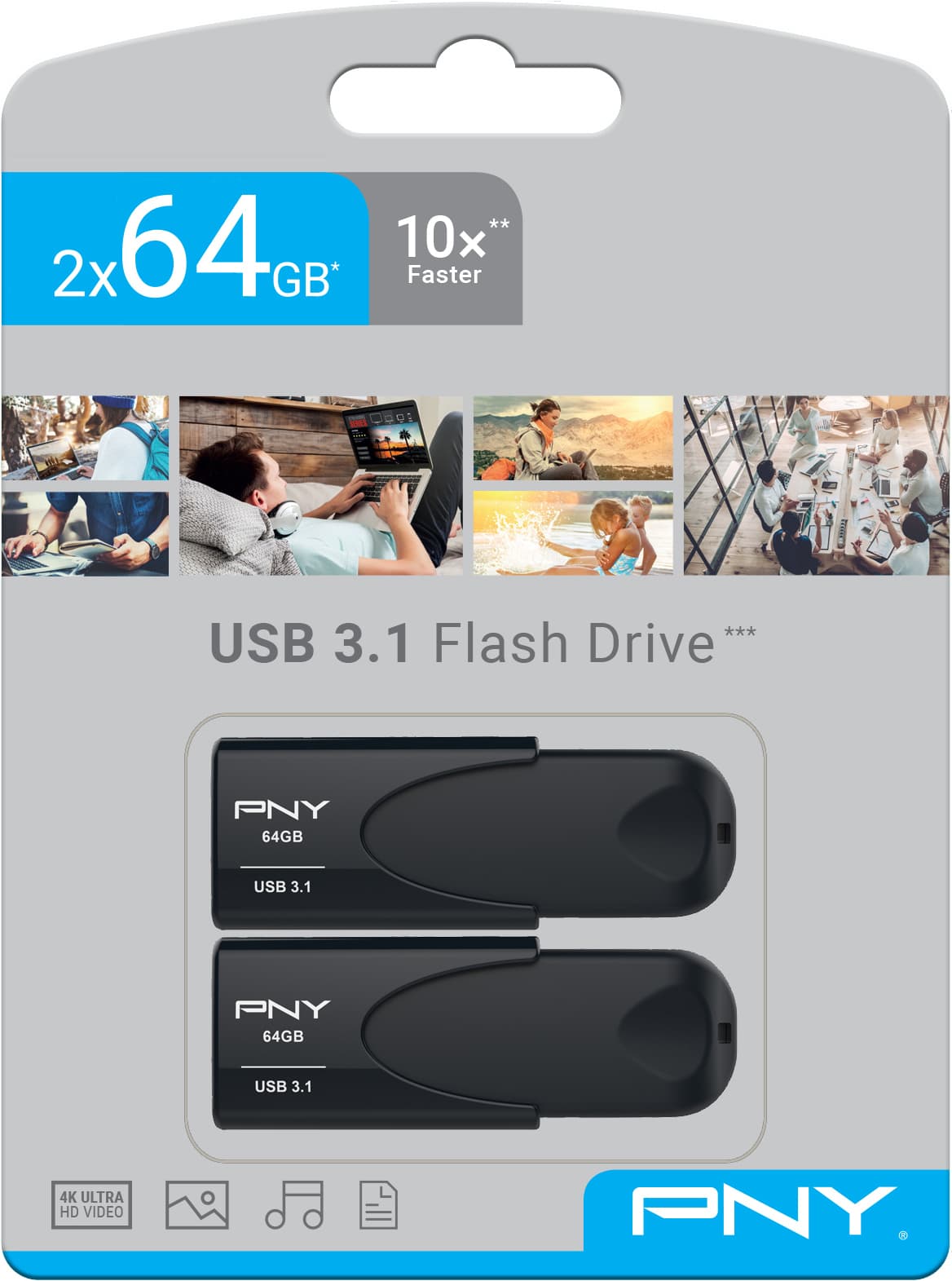 PNY Attache 4 USB 3.1 minnepenn 64 GB (2-pakning) - Elkjøp | Elkjøp