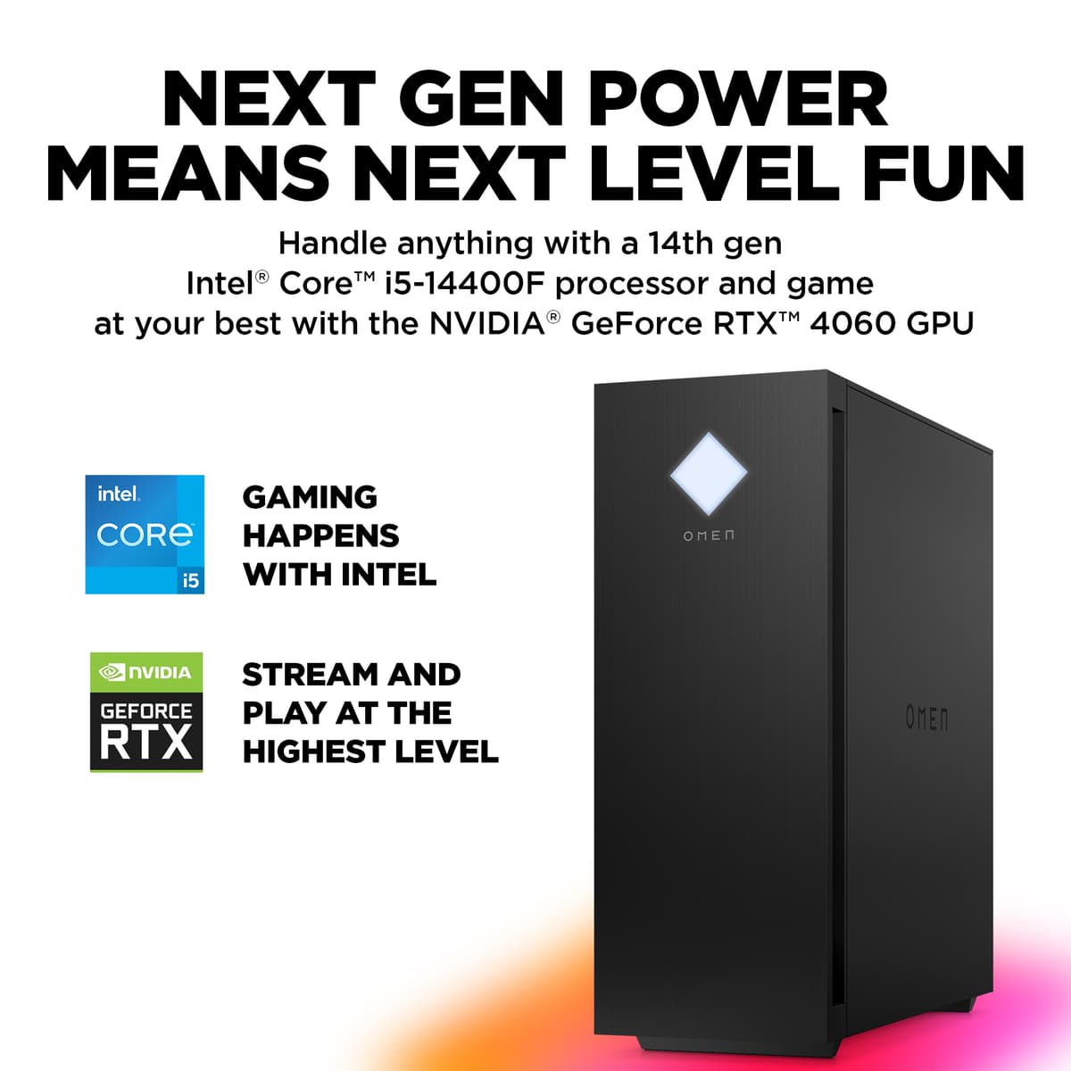 HP Omen 25L i5-14F/16/1TB/4060 stasjonær gaming-PC - Elkjøp