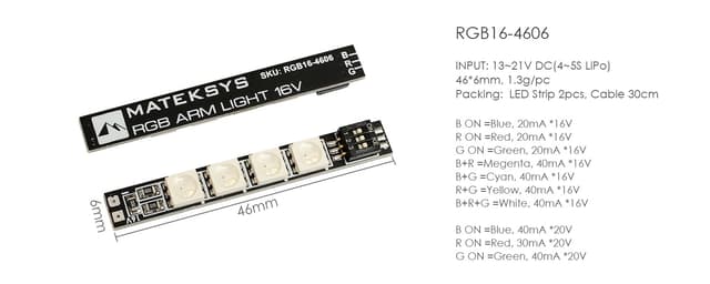 Mateksys RGB Arm Light 16V 2st - Elgiganten