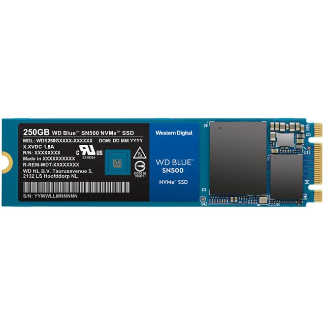 WD Blue SN500 NVMe PCIe M.2 intern SSD, 250 GB - Elkjøp