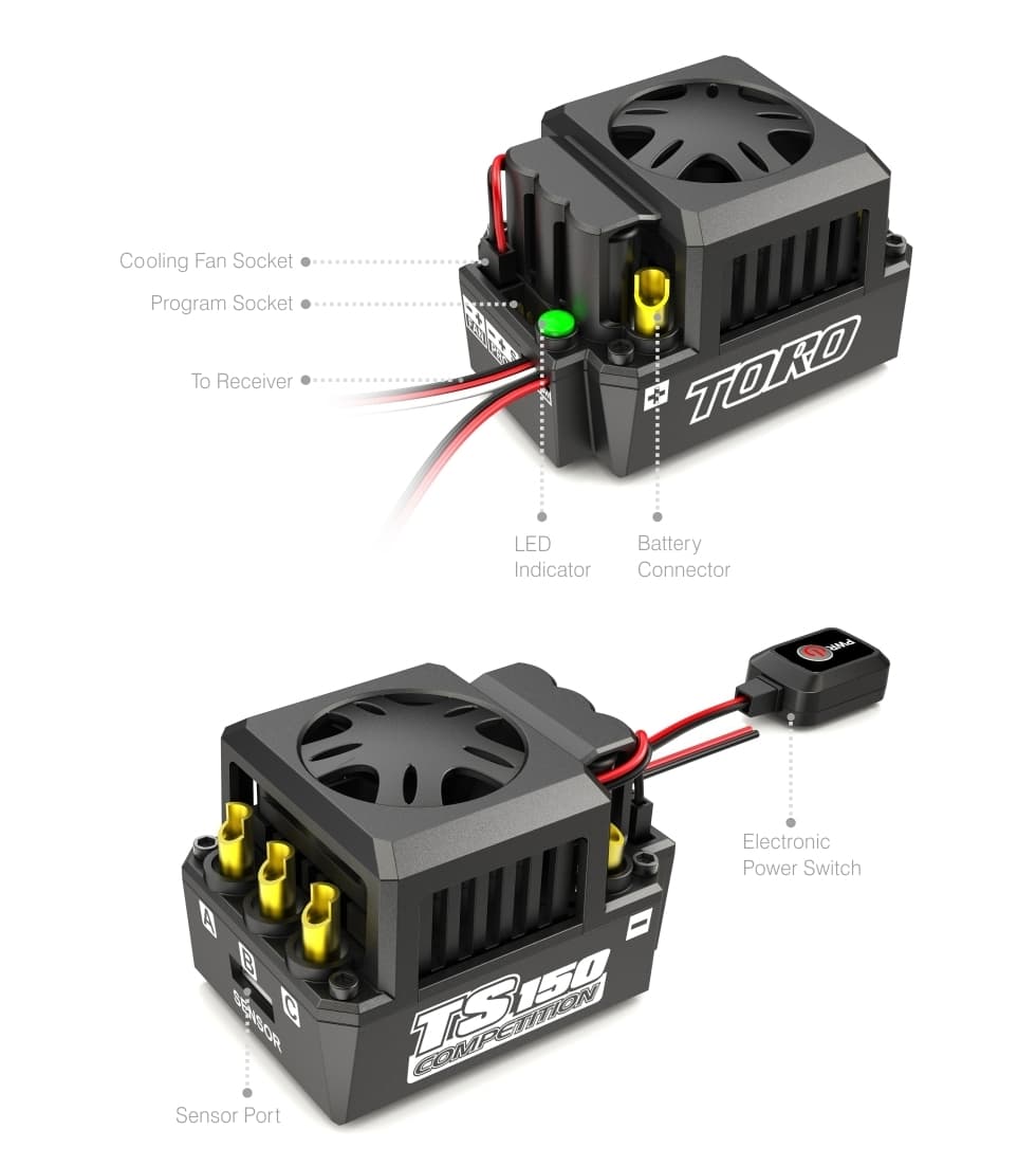 SkyRC Toro TS 150A 1/8 scale BL 2-6S Black - Elkjøp