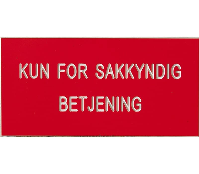 MERKESKILT GRAVERT (KUN FOR SAKKYNDIG BETJENING) - Elkjøp | Elkjøp