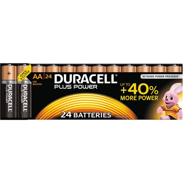 Duracell AA Alkaline Plus Power batterier 24pk - Elkjøp