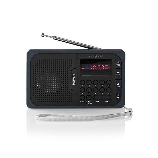 Nedis FM Radio - USB & microSD Svart/Grå - Elkjøp
