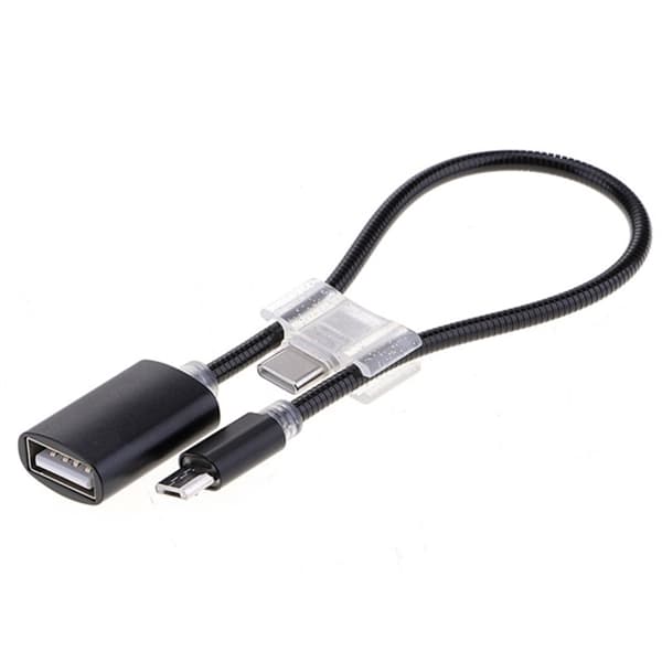 USB till MicroUSB + USB typ-C adapter Aluminium 20cm - Elgiganten ...