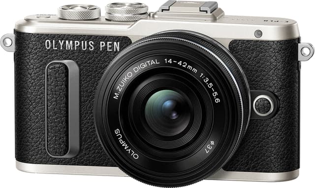 Olympus PEN E-PL8 CSC kamera + 14-42 mm pannekakeobjektivsett (sort ...