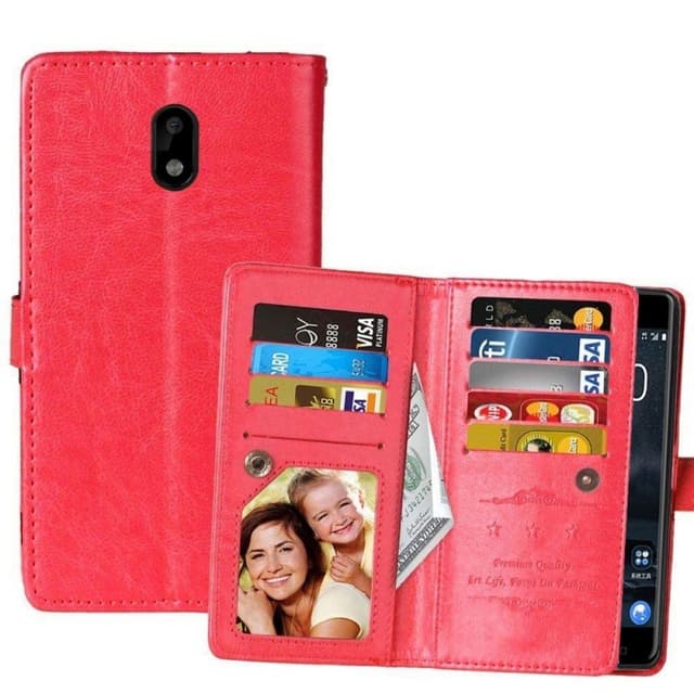 Dubbelflip Flexi 9-kort Nokia 3 (TA-1032) - Röd - Elgiganten - Elgiganten